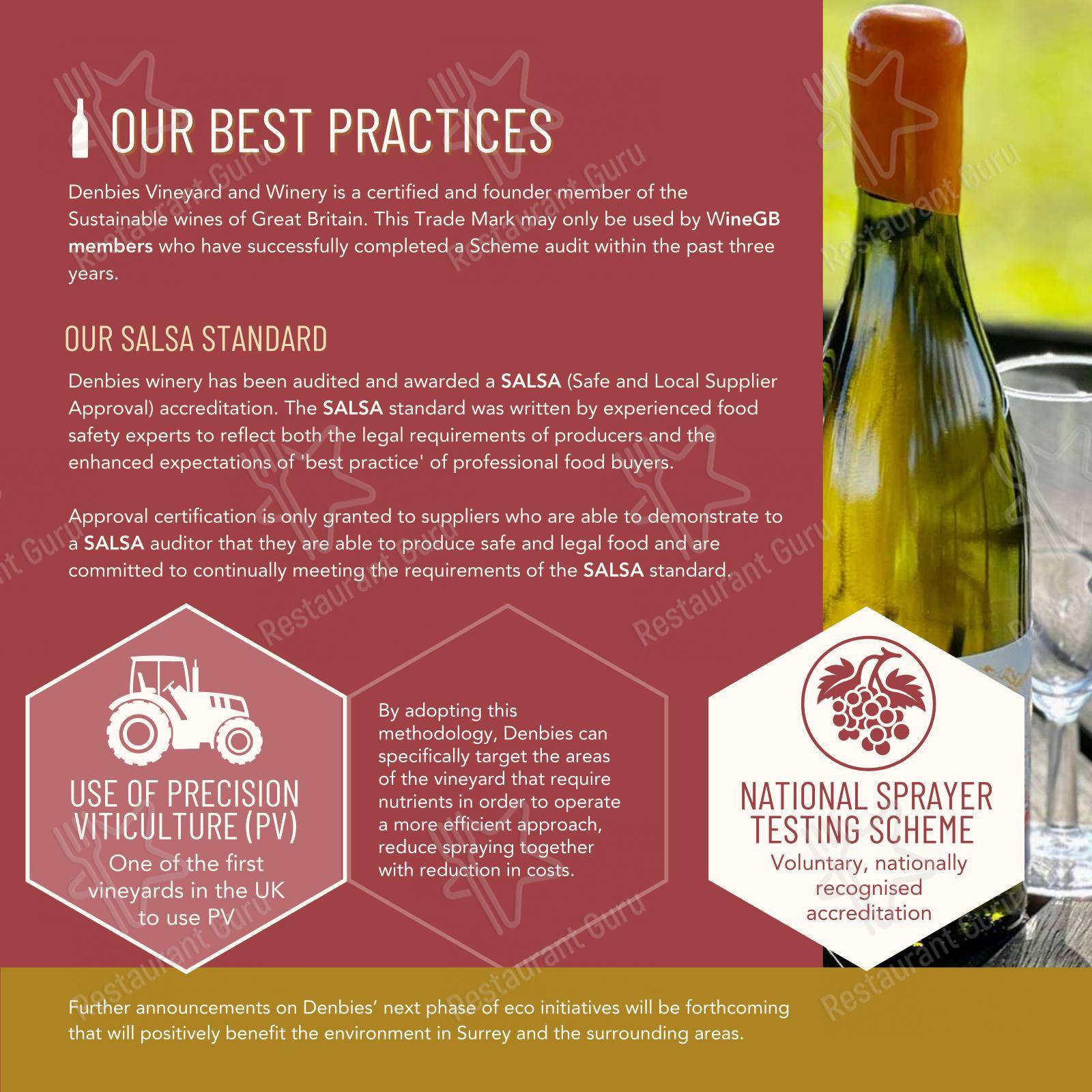 Menu at Denbies Wine Estate restaurant, Dorking