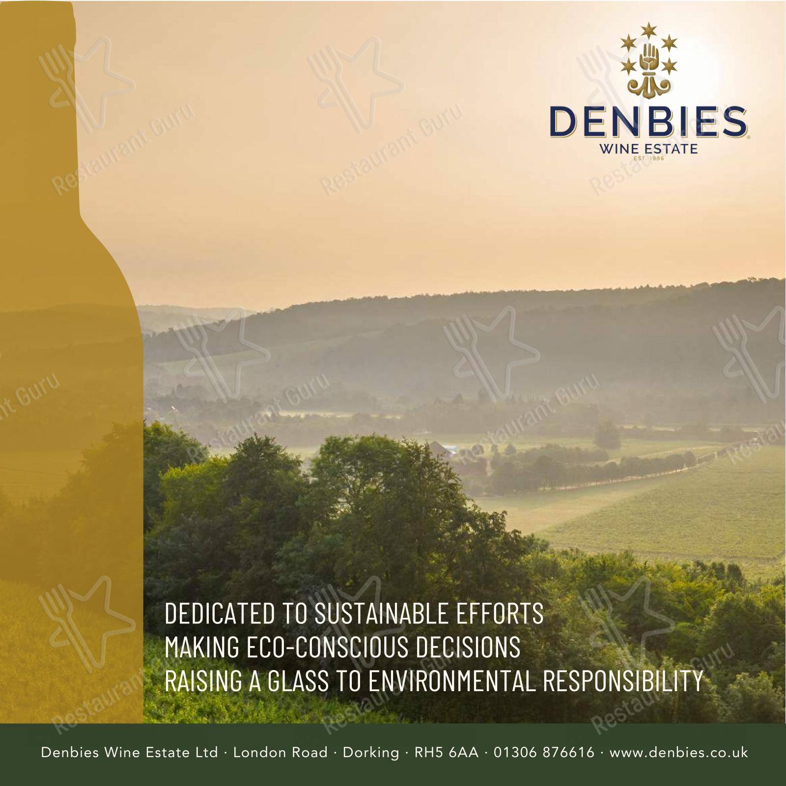 Menu at Denbies Wine Estate restaurant, Dorking