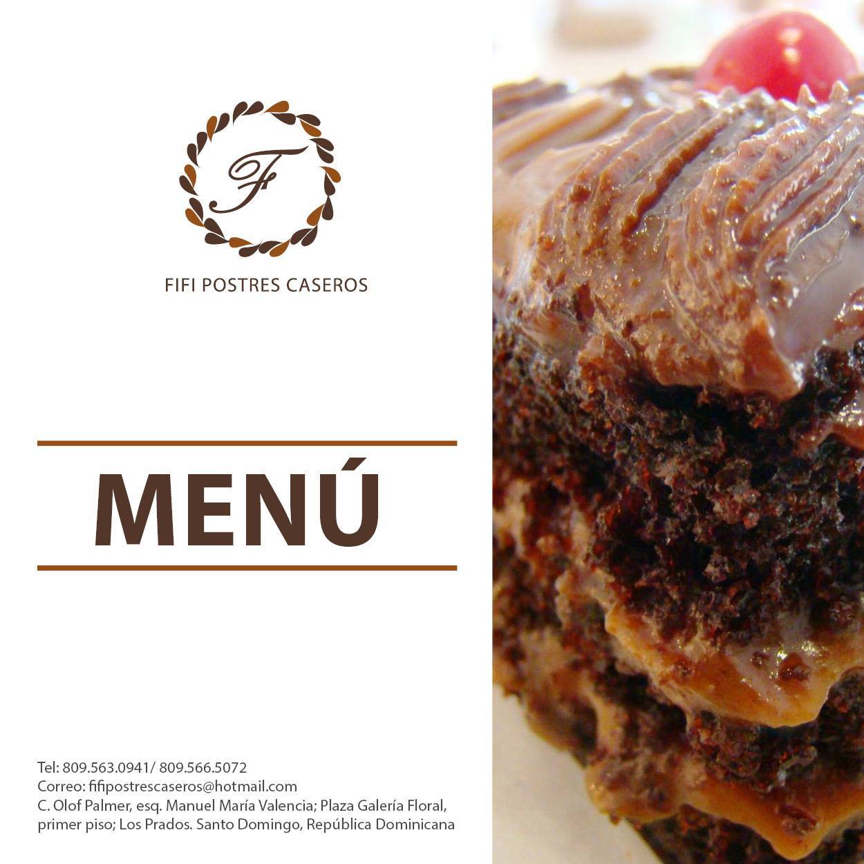 Menu at FIFI Postres Caseros, Santo Domingo, Oloff Palmer