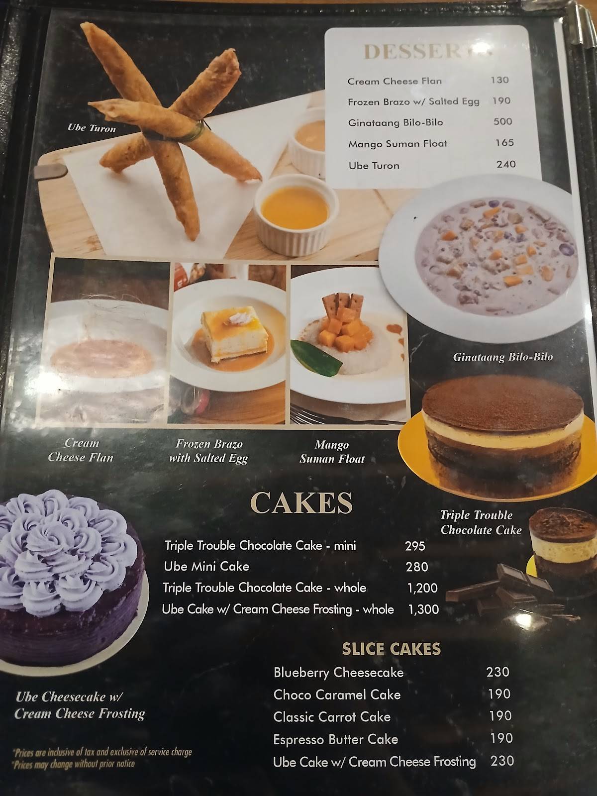 Menu at Fat Chef Restaurant, Cagayan de Oro