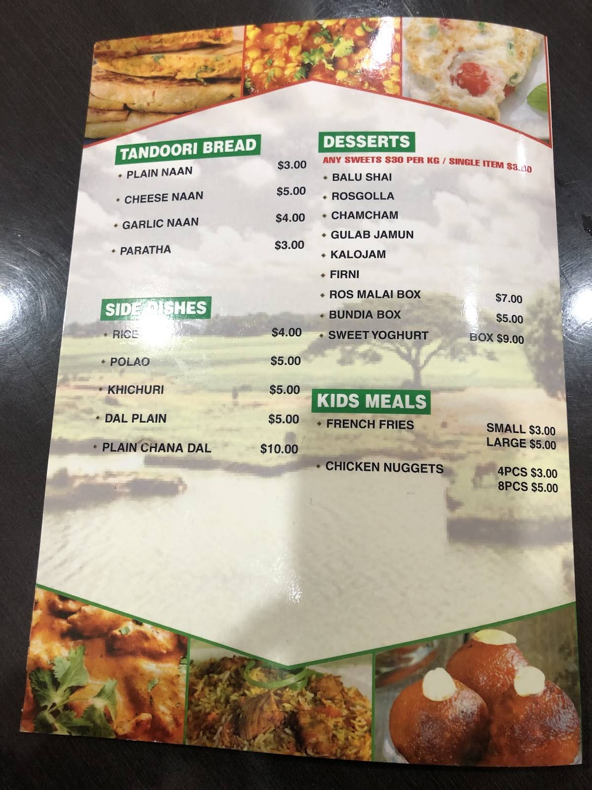 Menu at Dhansiri Restora restaurant, Lakemba