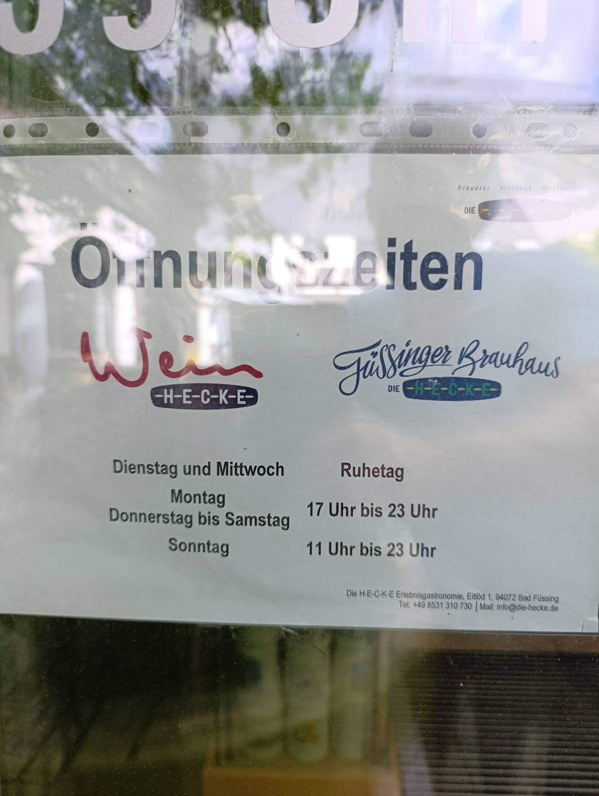 Speisekarte von Die HECKE in Bad Füssing pub & Bar, Bad Füssing