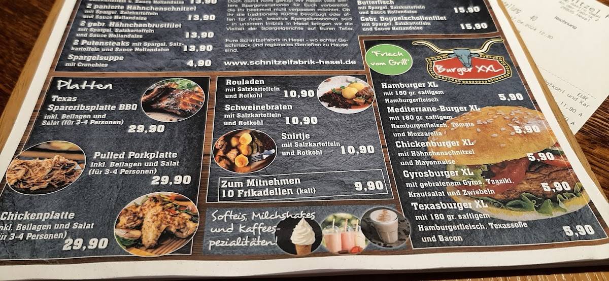 Speisekarte von Die Schnitzelfabrik Hesel pub & Bar, Hesel