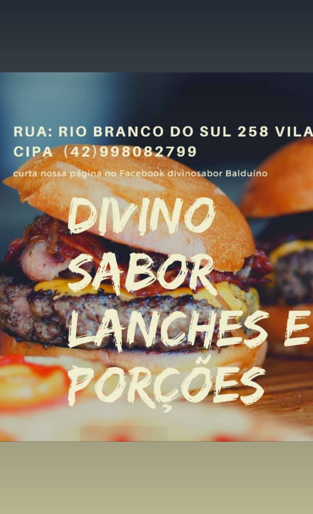 Menu em Divino Sabor Lanches pg restaurante, Ponta Grossa, R. Rio Branco do Sul