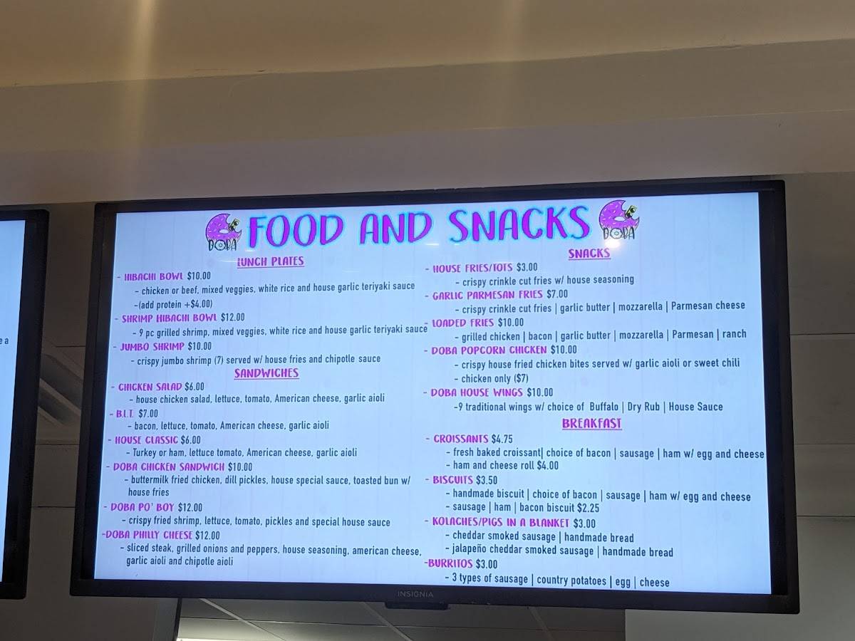 Menu at Doba Cafe, Newnan