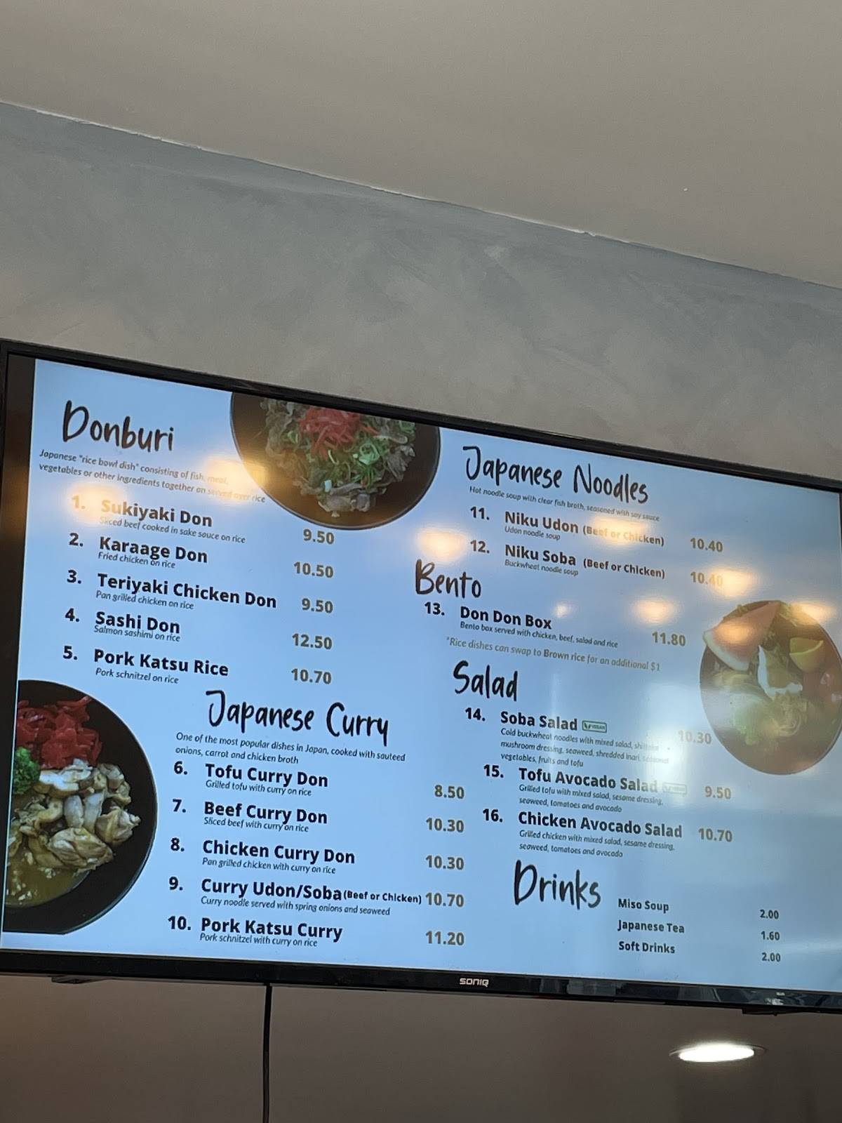 Menu at Don Don Footscray restaurant, Footscray