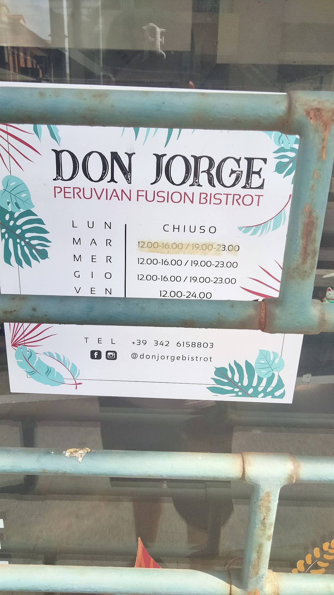 Speisekarte von Don Jorge Bistrot restaurant, Rimini