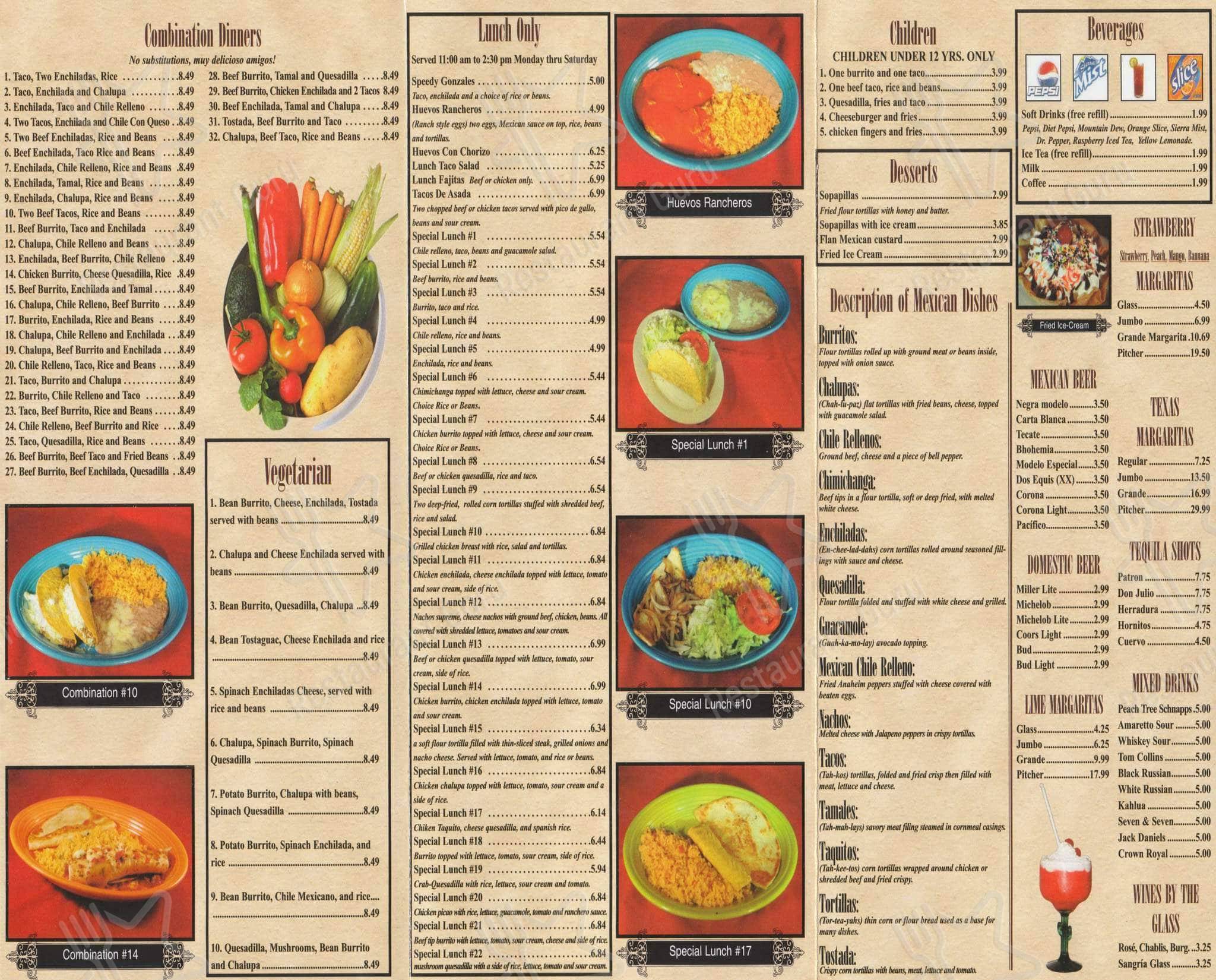 Menu at Don Patron Mexican Grill restaurant, Greensburg