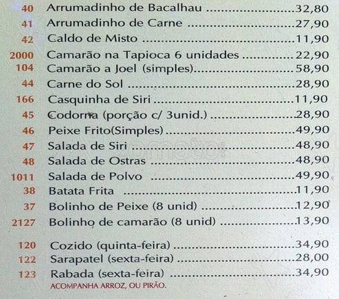 Menu em Restaurante Donana - Brotas, Salvador, Av. Teixeira Barros