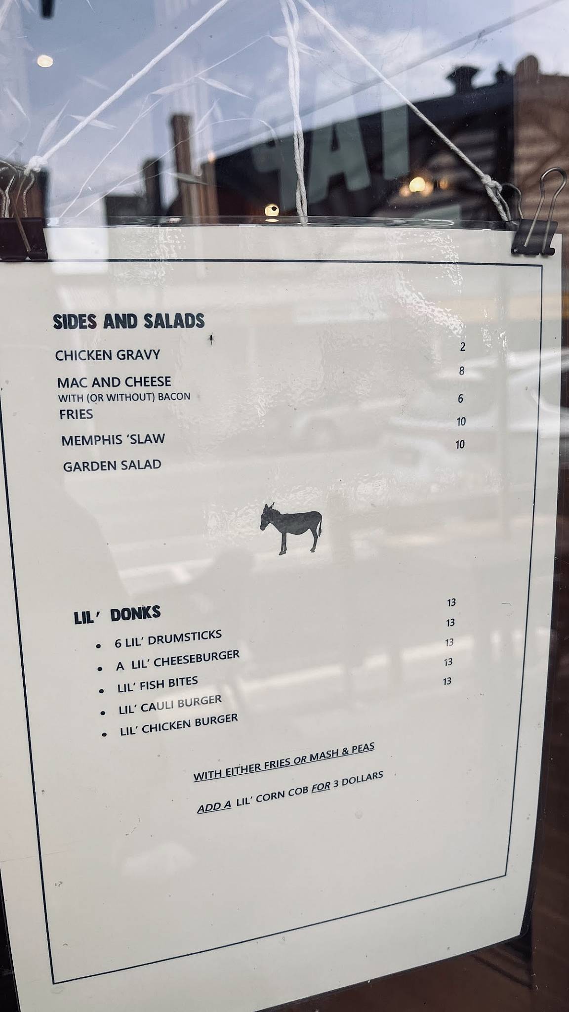 Menu at Donkey Fried Chicken, Kyneton restaurant, Kyneton