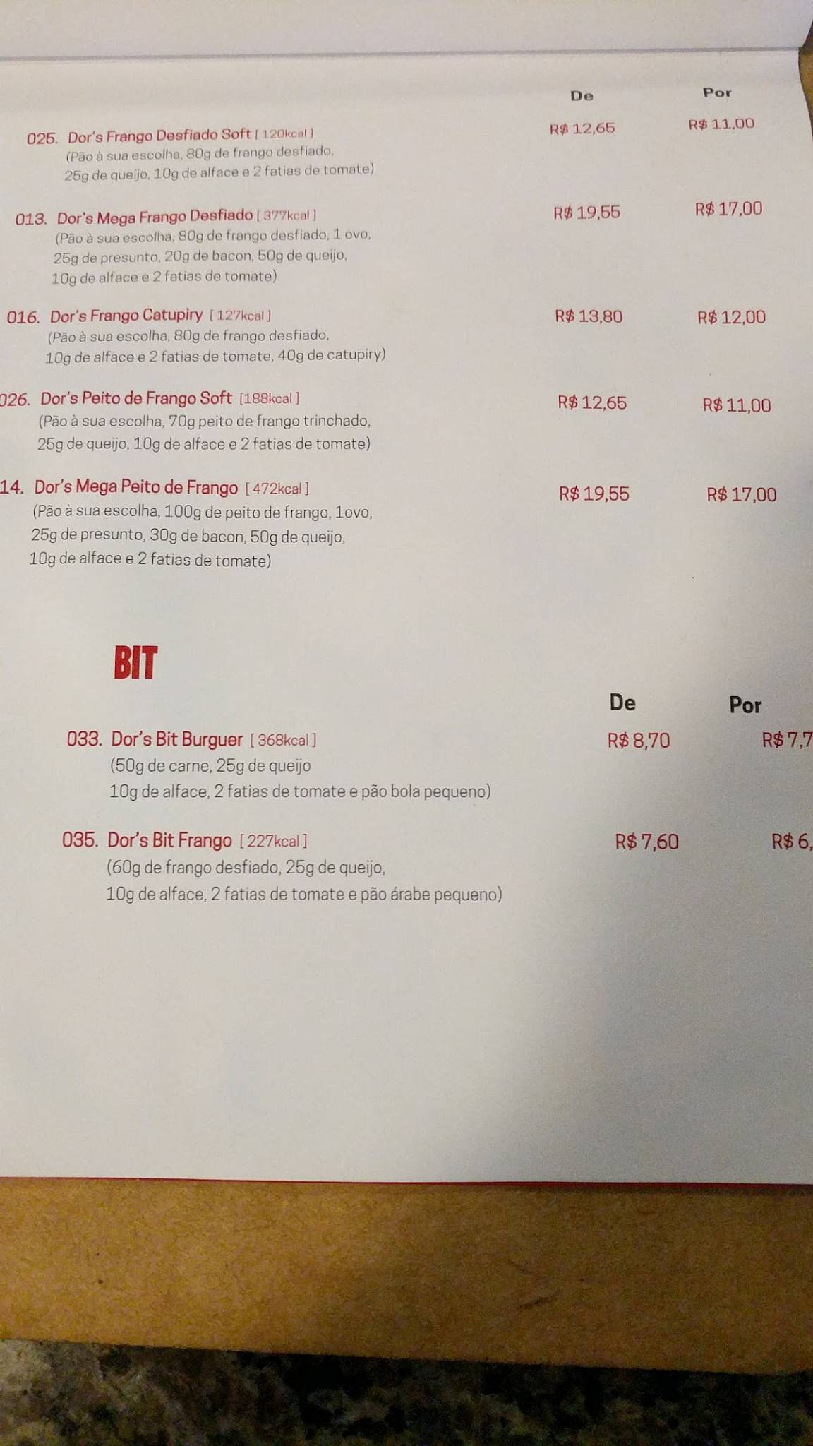 Menu em Dor's Burger restaurante, Fortaleza, R. Crisanto Moreira da Rocha