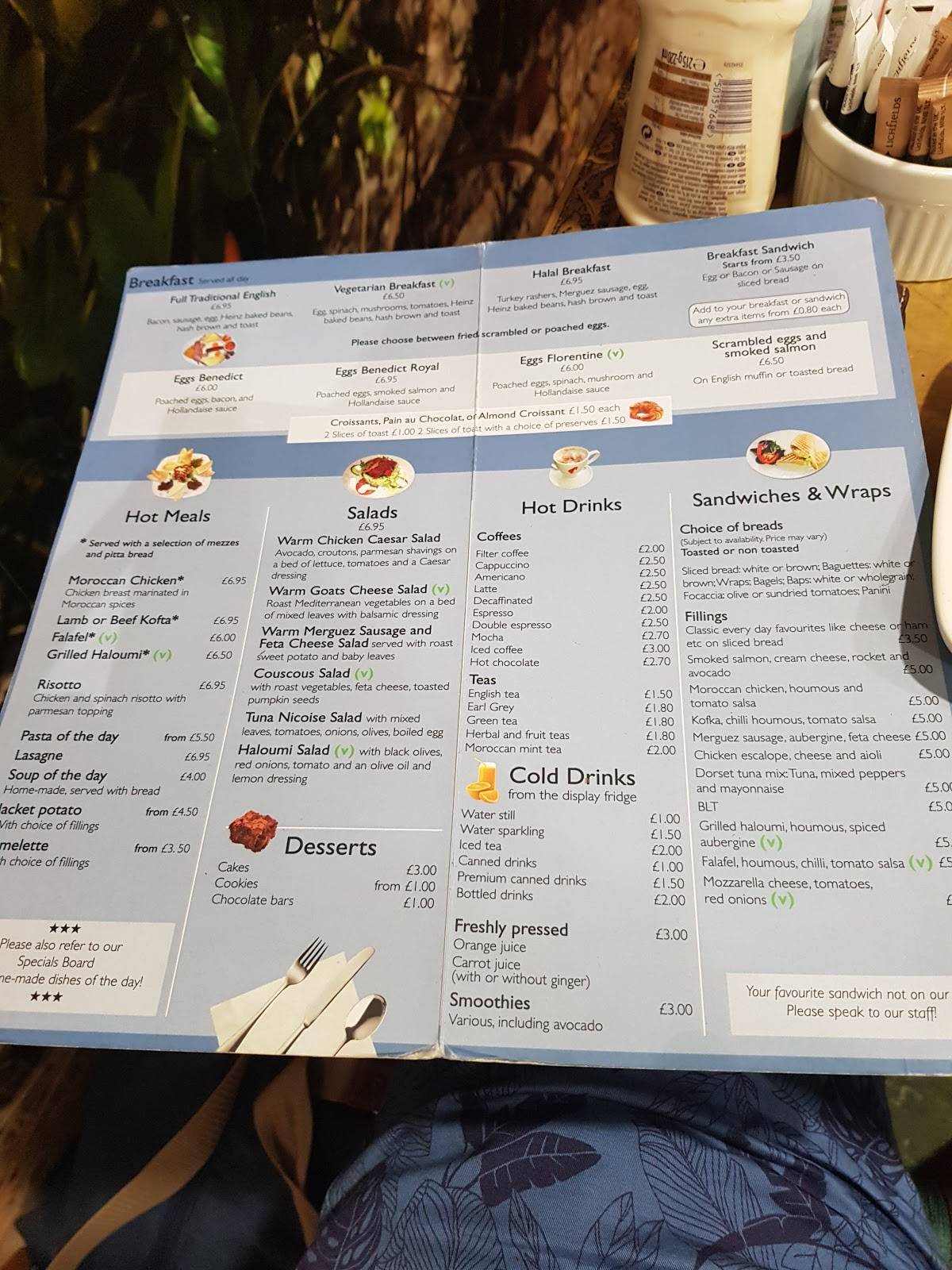 Menu at Dorset Brasserie restaurant, London