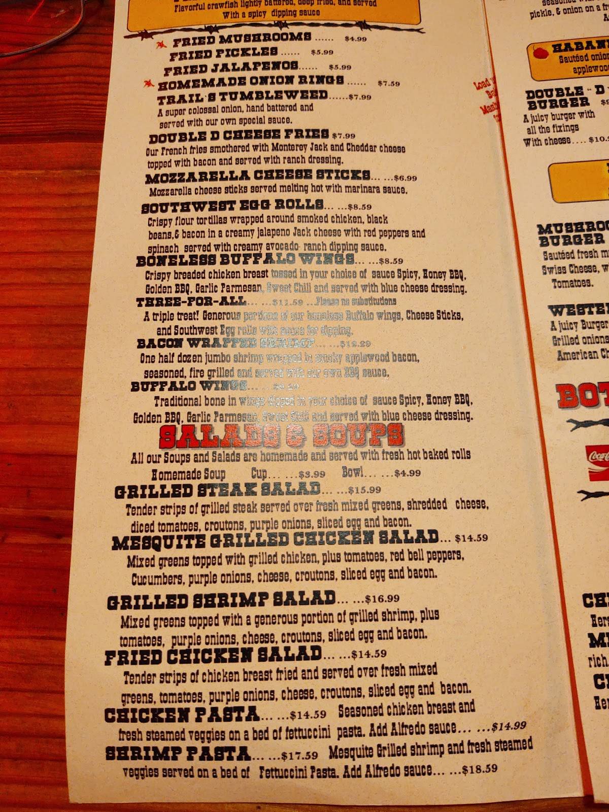 Menu at Double D Steak House steakhouse, DeRidder