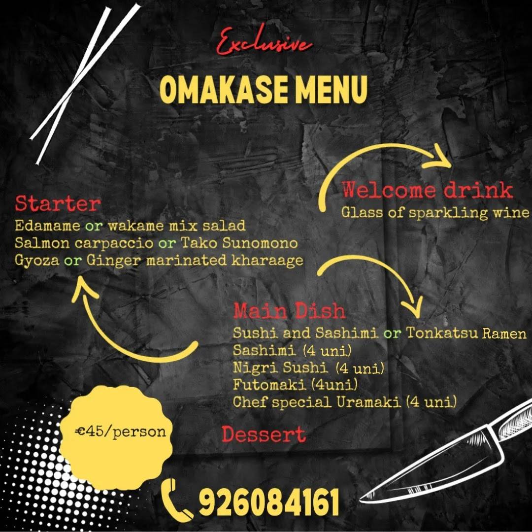 Menu at Dozo Sushi & Izakaya, Santos restaurant, Lisbon