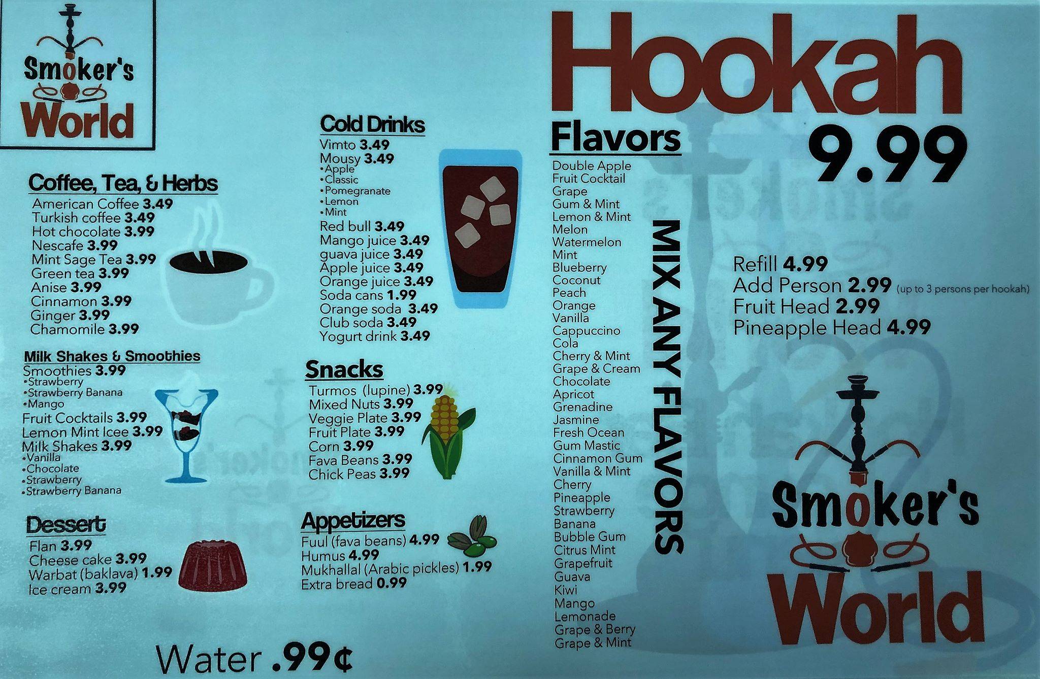 Menu at Dream Lounge Cafe & Hookah, Rocky Mount
