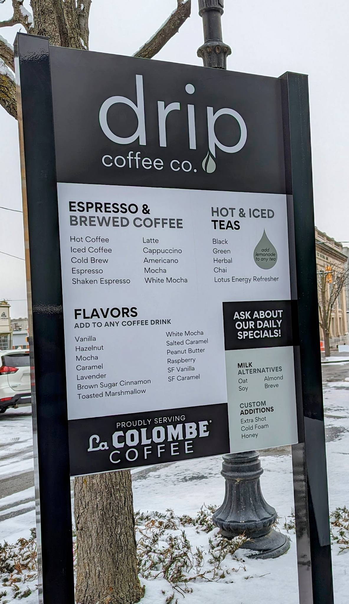 Menu at Drip Coffee Company, Pittston