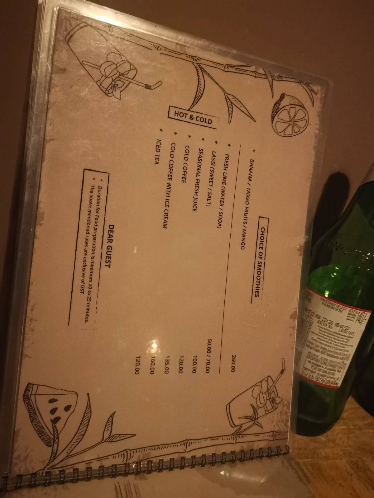 Menu at Drunken Duck Resto Bar, Kelambakkam