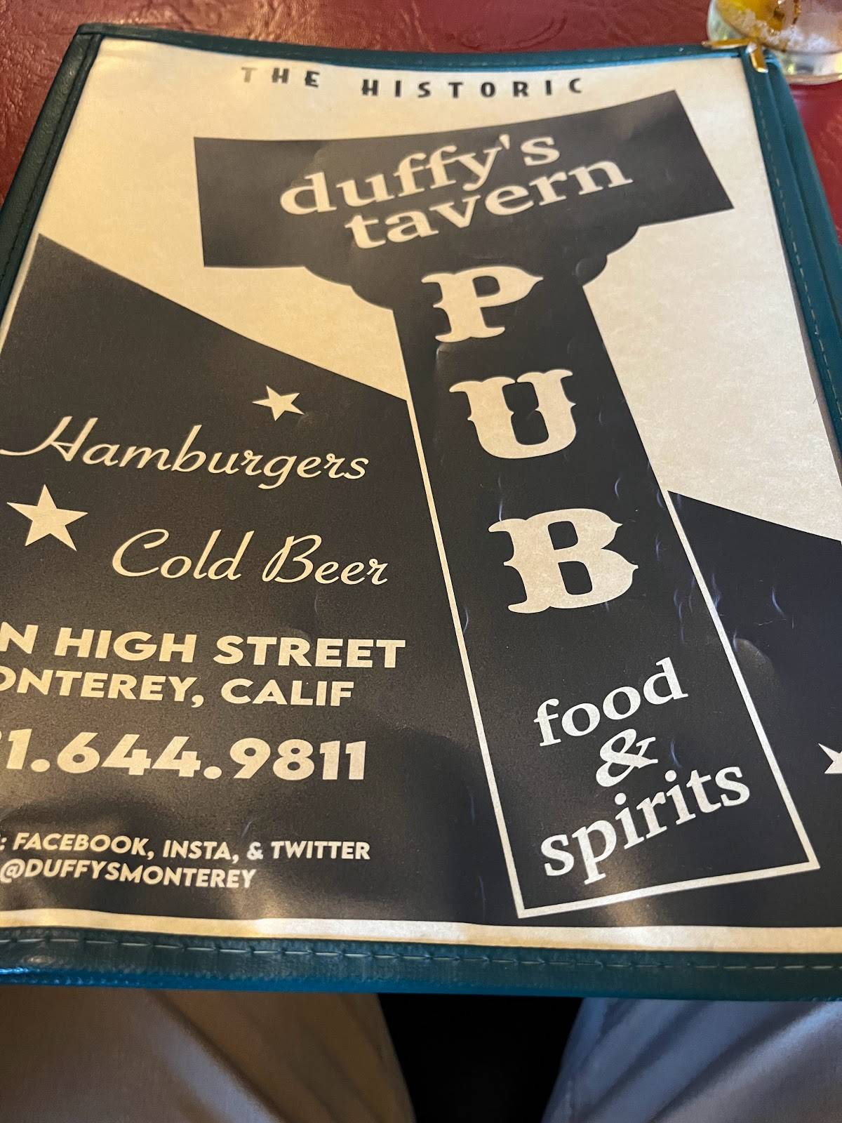 Menu at Duffy's Tavern & Family Restaurant, Monterey