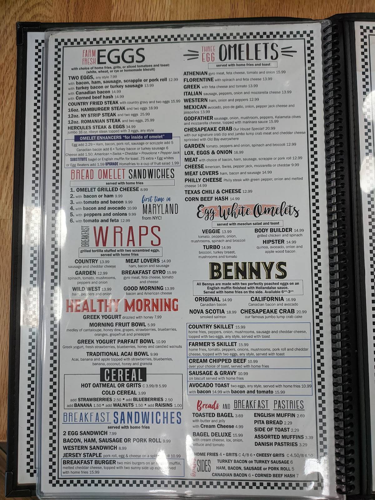 Menu at EC Diner restaurant, Ellicott City