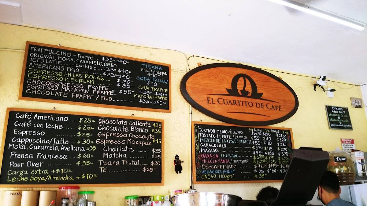 Carta de EL CUARTITO DE CAFÉ, Guadalajara, C. Andrés Terán 399