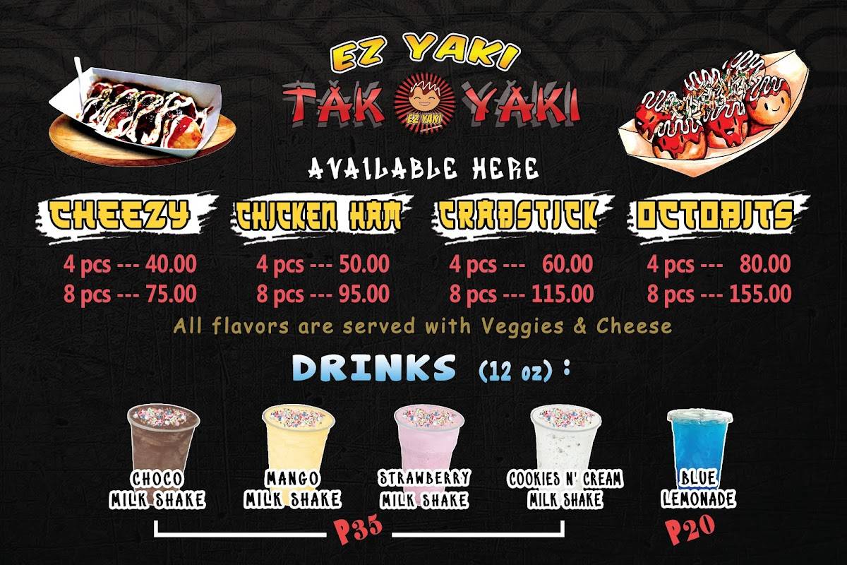 Menu at EZ Yaki - Sasa Takoyaki, Davao City