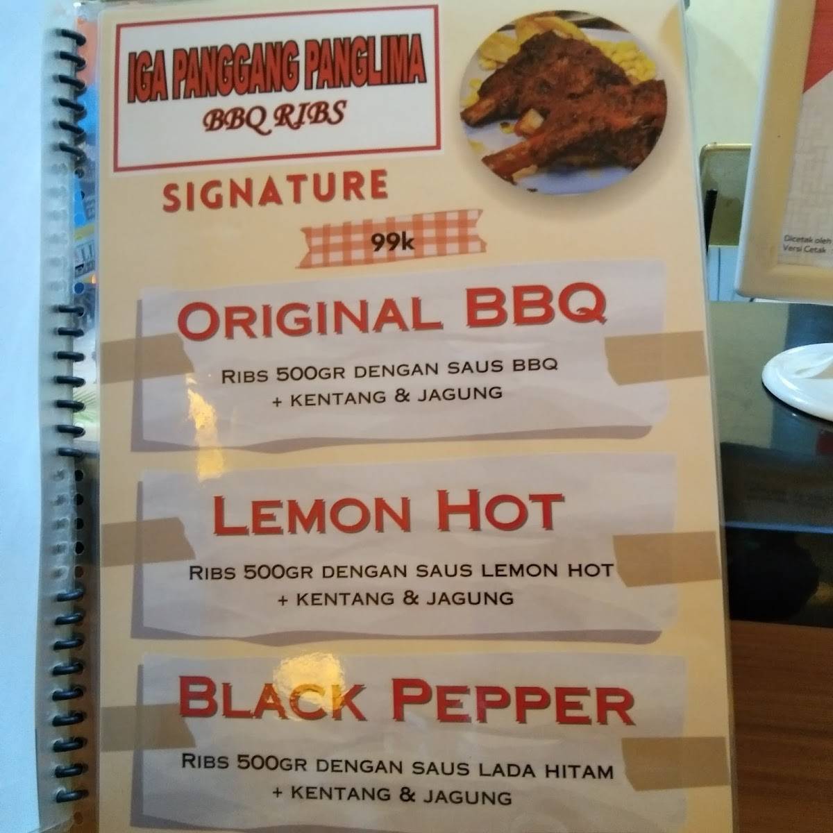 Menu at Foodpedia Pondok Gede restaurant, East Jakarta