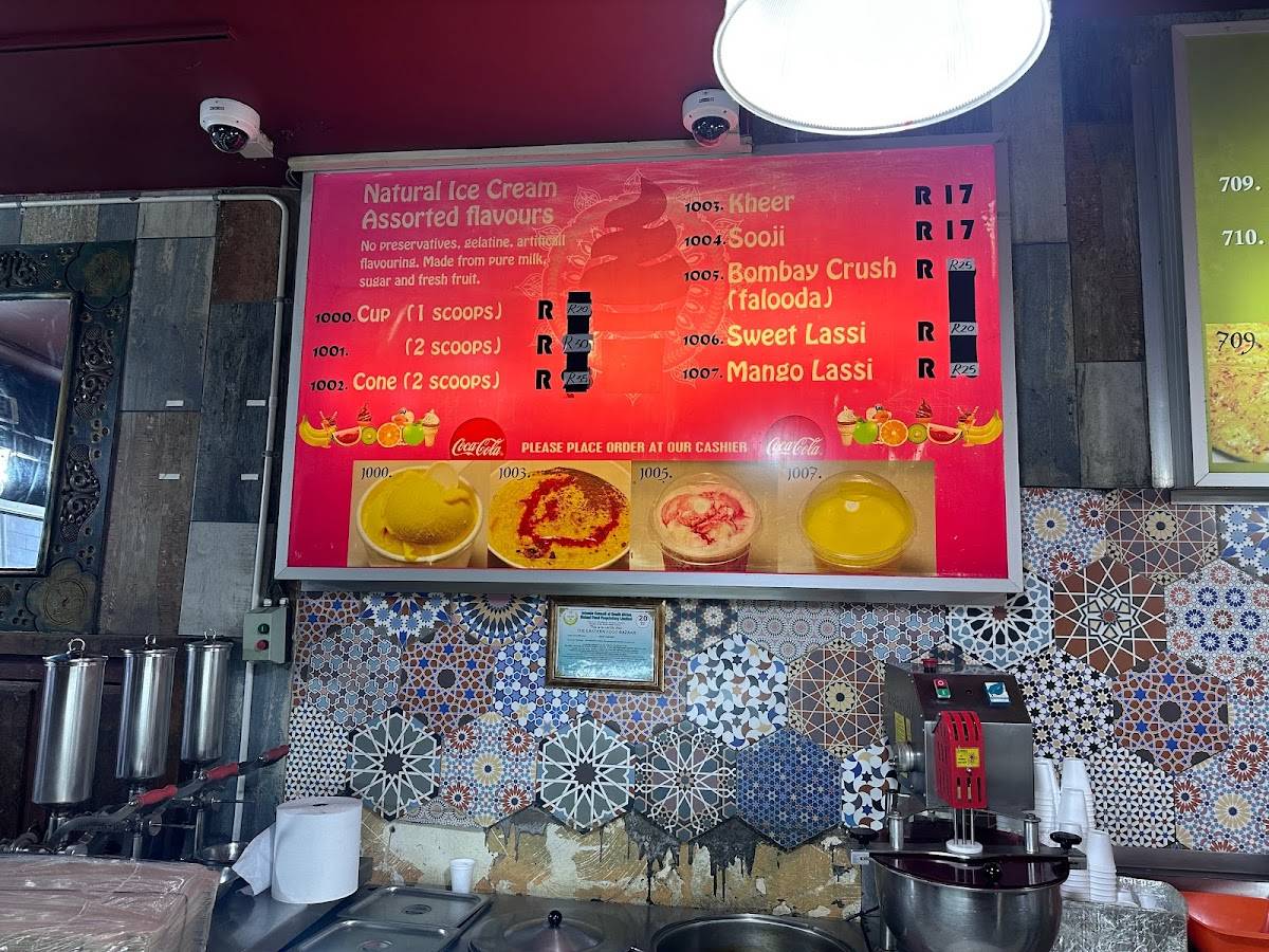 Menu at Eastern Food Bazaar restaurant, Cape Town