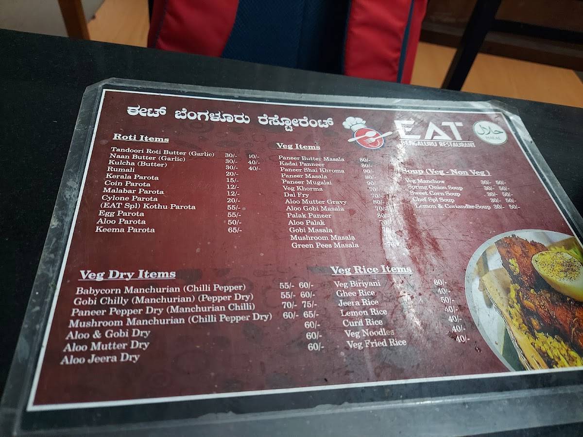 Menu at Eat Bengaluru Restaurant, Bengaluru