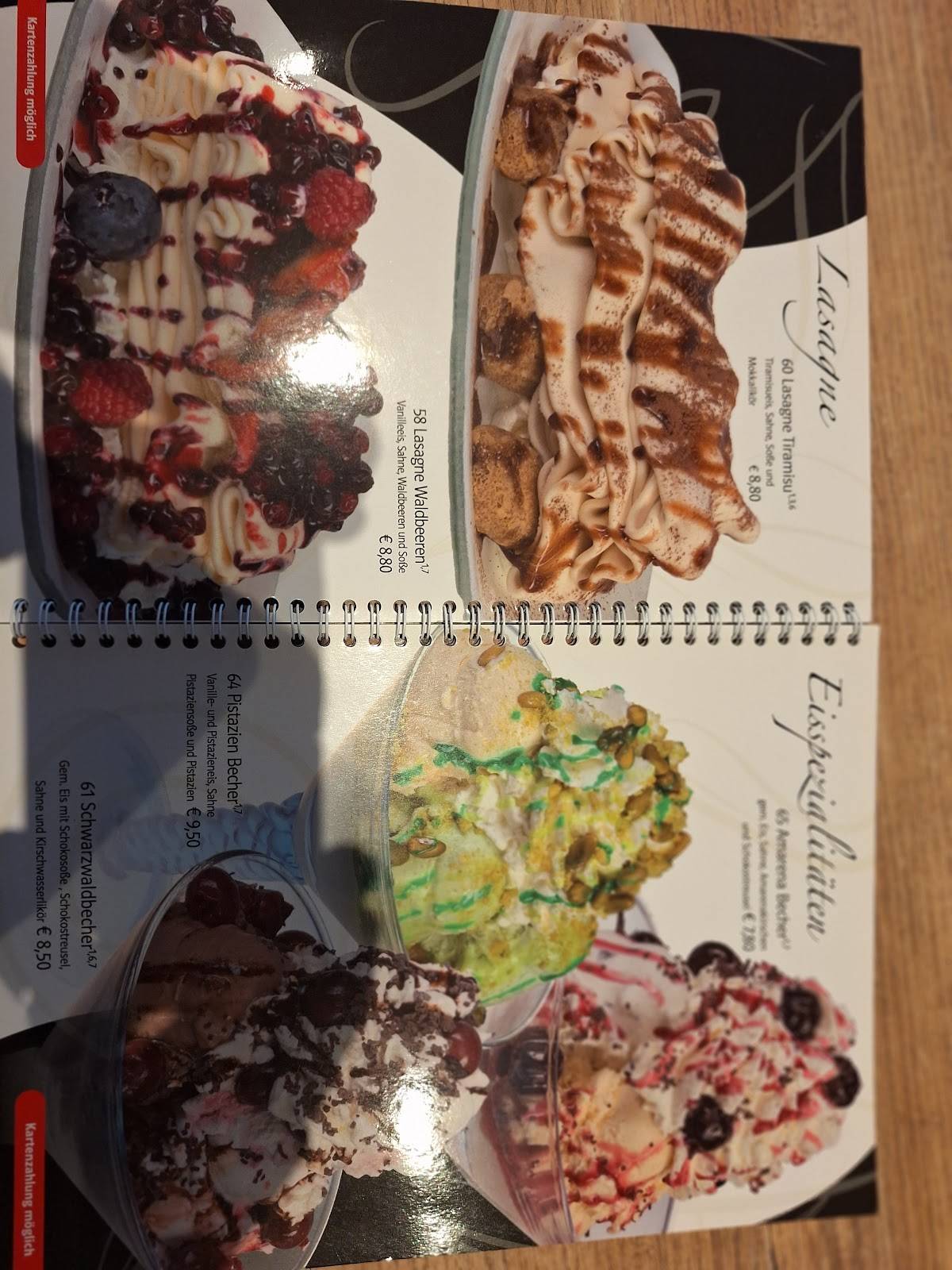Speisekarte von Eiscafé Minini Die Luminaden Leverkusen cafe ...