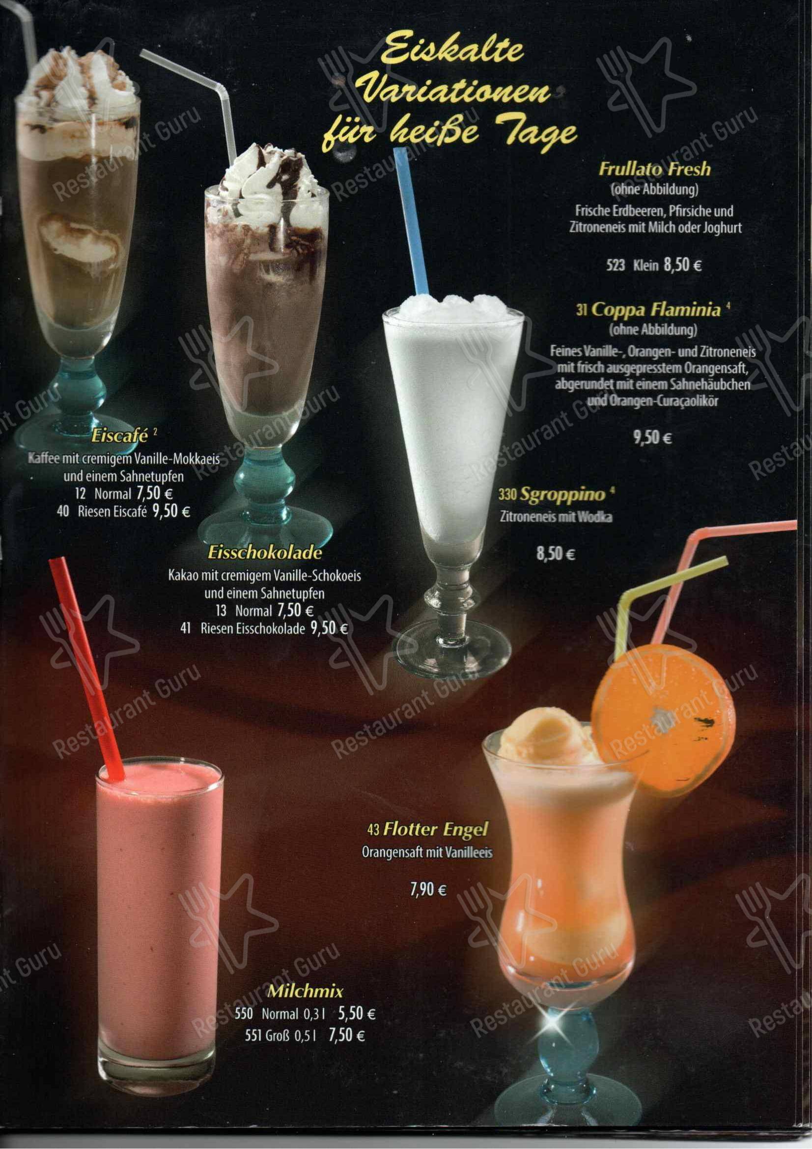 Speisekarte von Eiscafé da Carlo cafe, Vellmar