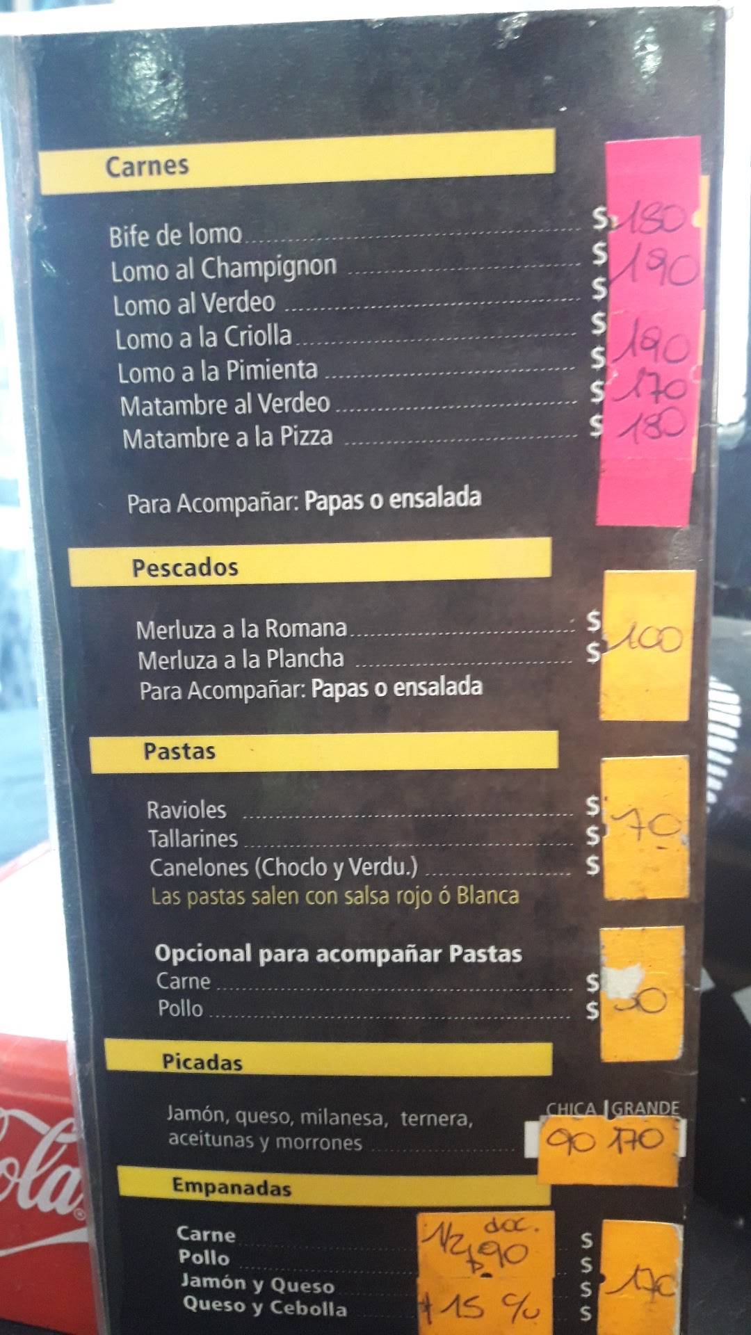 Carta de El Americano Resto Bar, Banda del Río Salí, Av. San Martín 337