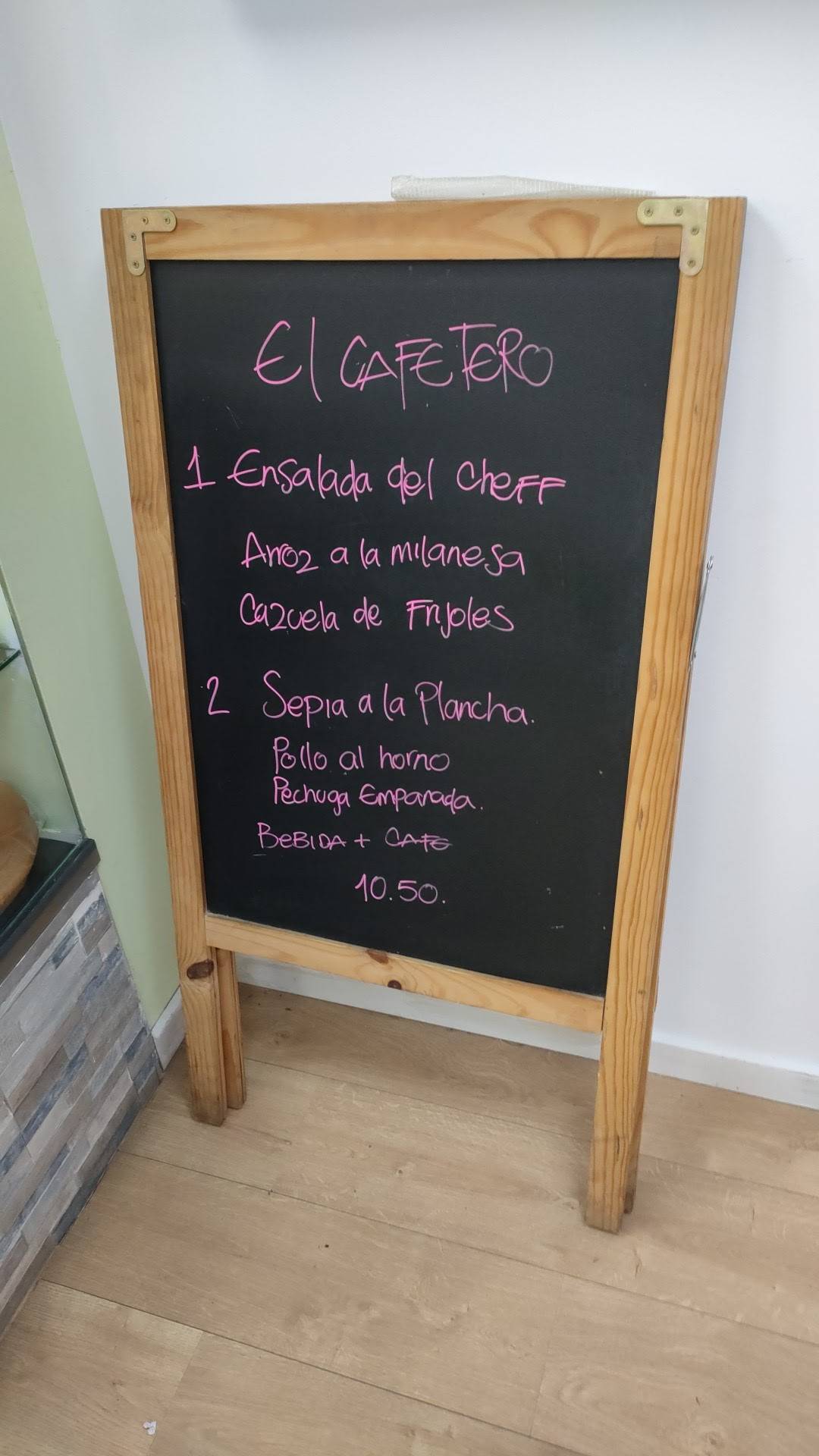 Menu at El Cafetero, Valencia