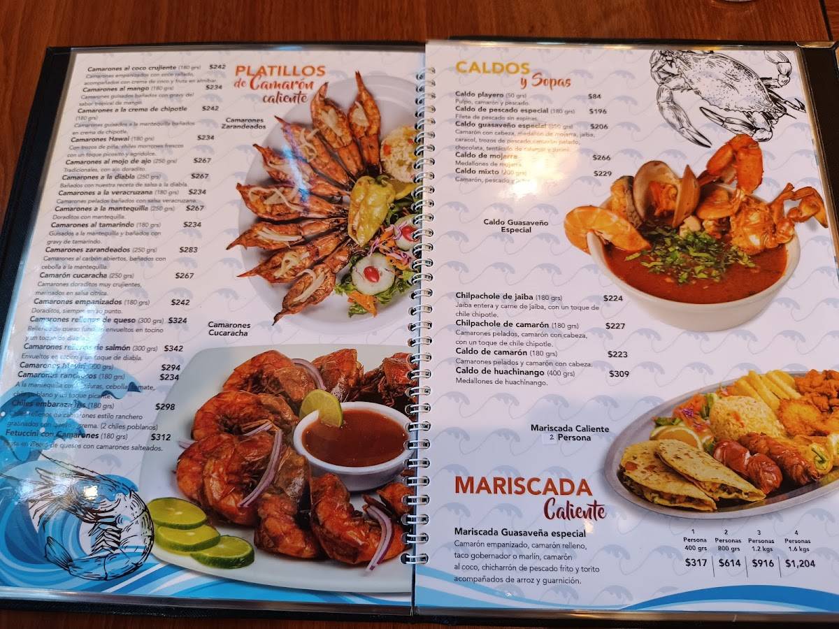 Carta del restaurante El Camaron Guasaveño Azcapotzalco, Mexico