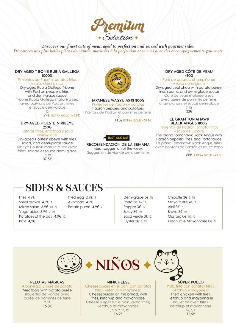 Menu au El Gato restaurant, Leudelange