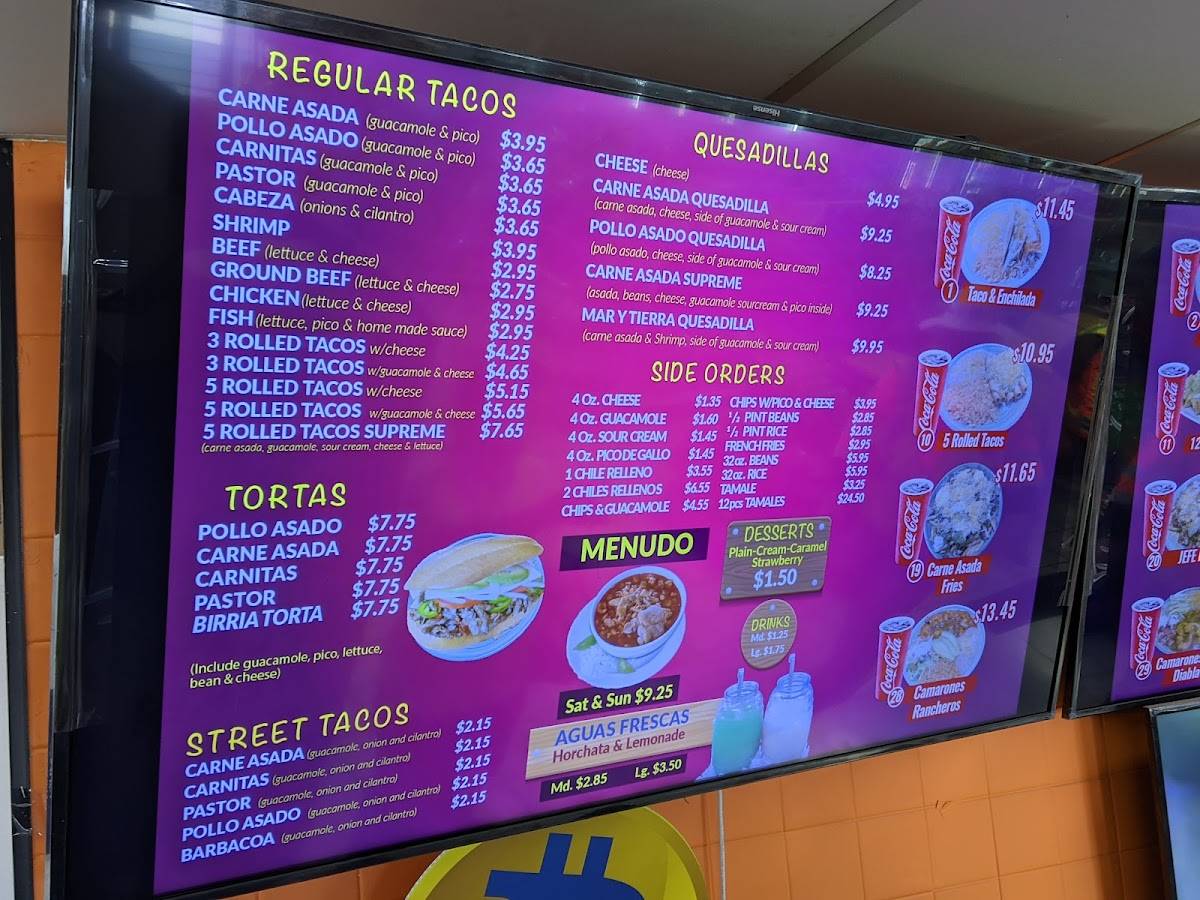 Menu at El Gordo Real Mexican Grill restaurant, Mesa