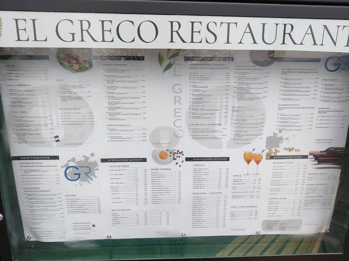 Speisekarte von El Greco Restaurant Sudheim, Northeim
