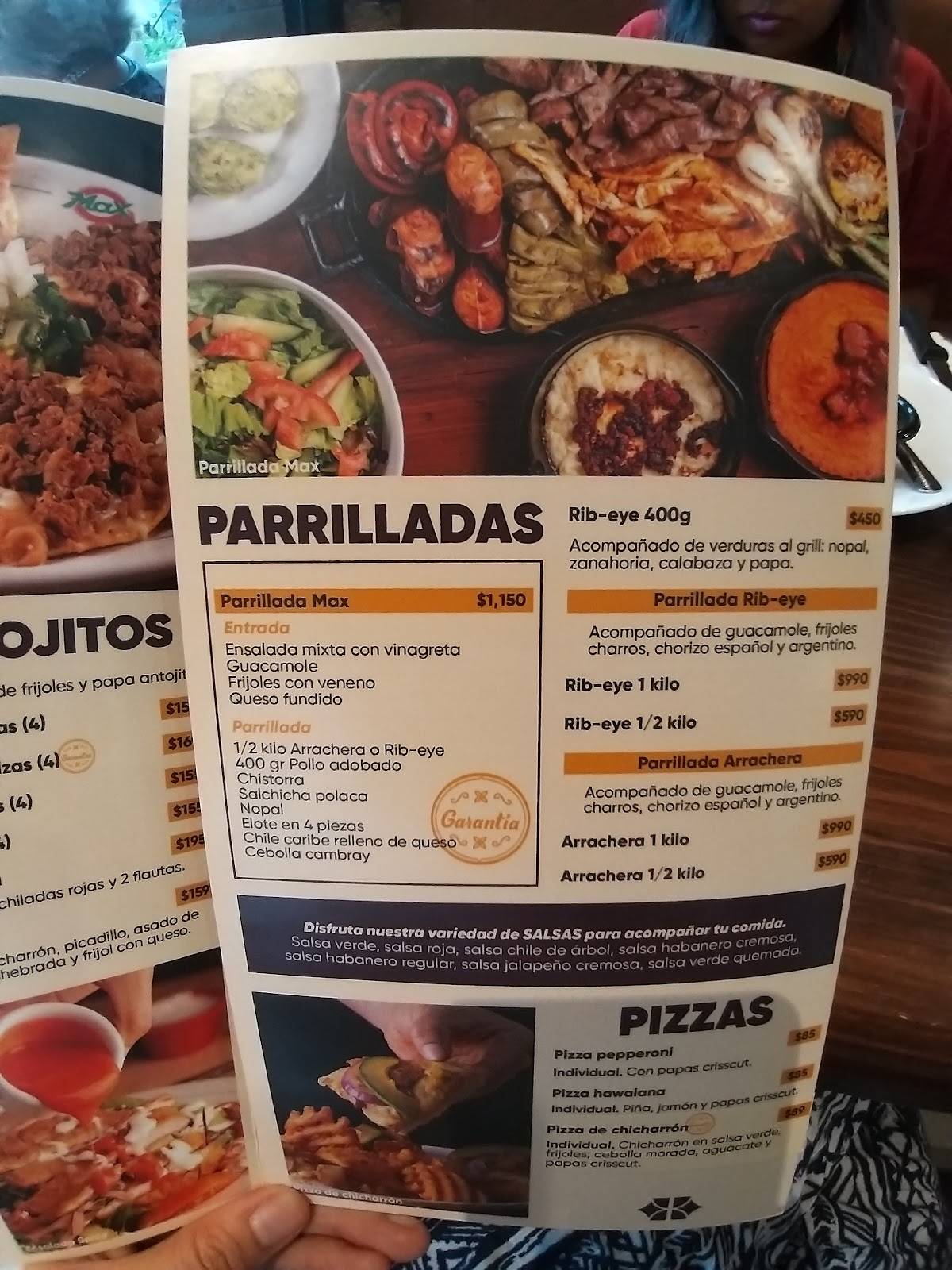 Carta del restaurante El Lugar del Max, San Pedro Garza García