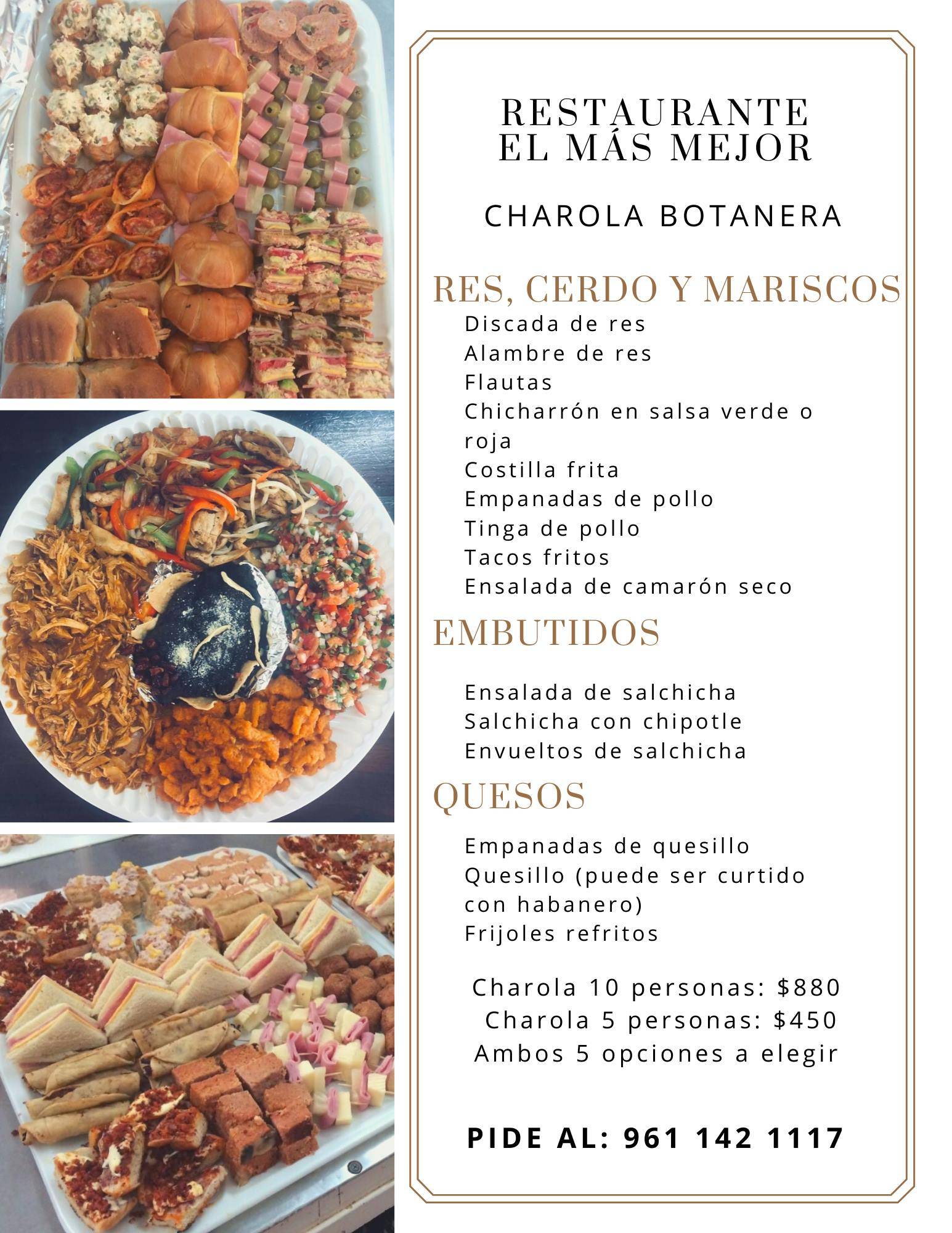 Carta del restaurante El Mas Mejor Sano y Sabroso, Tuxtla Gutiérrez