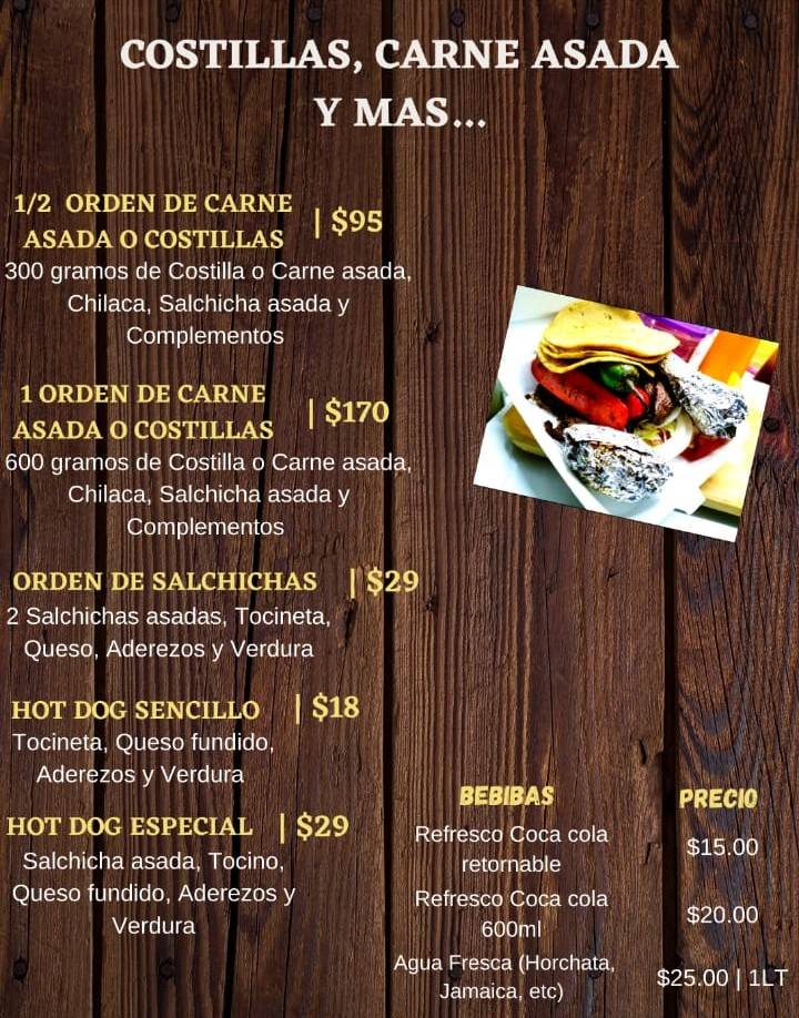 Carta del restaurante El Quinto Novillo, Torreón