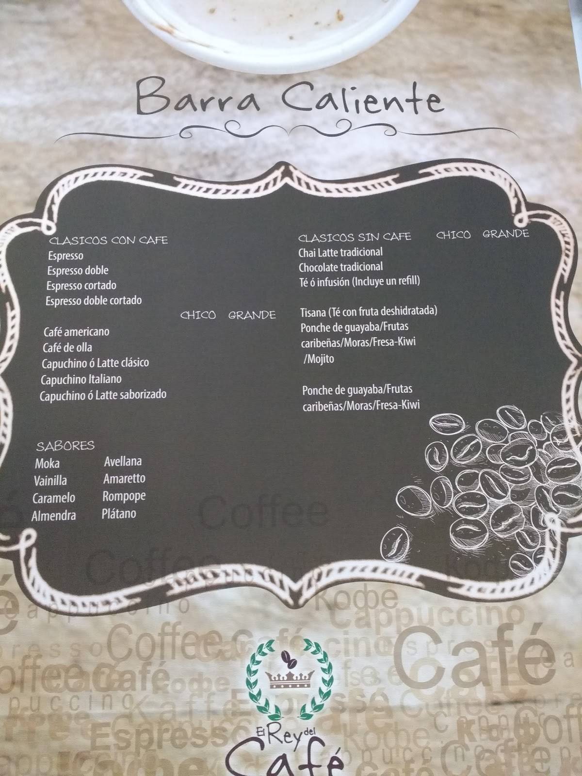 Carta de El Rey del Café, Zapopan