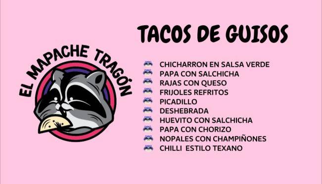 Carta del restaurante El mapache tragón tacos del guisos, Monterrey
