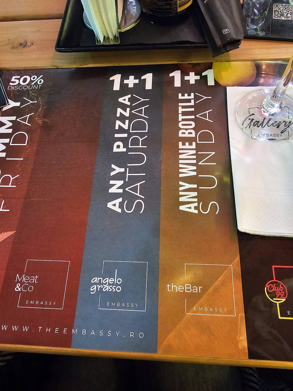 Menu at Embassy Gallery, Bucharest, Piața Alexandru Lahovari Nr.8