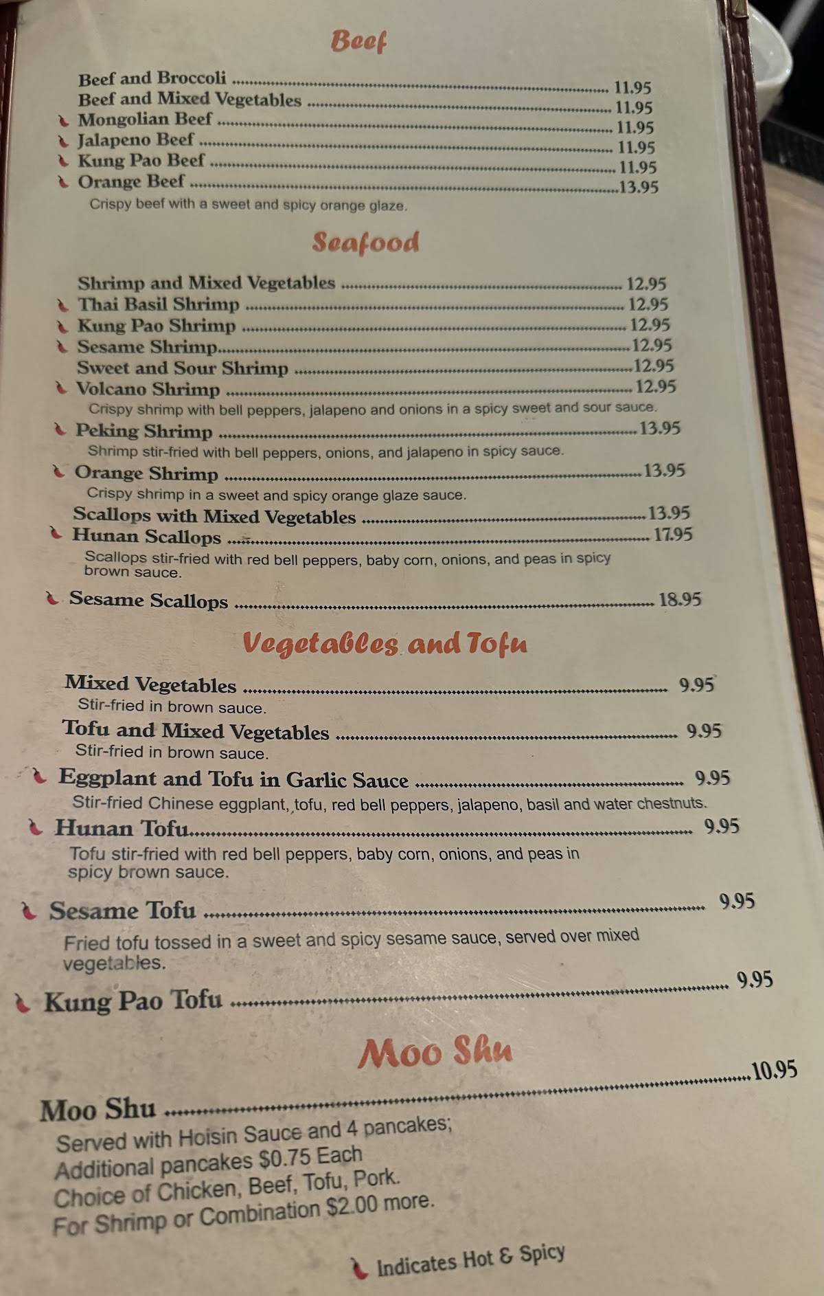 Menu at Eric's Asian Cafe, Idaho Springs