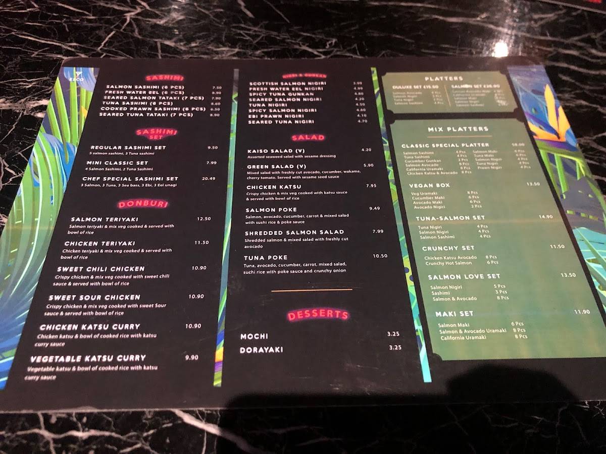 Menu at Esco - Sushi, Noodles & Cocktails restaurant, Fleet