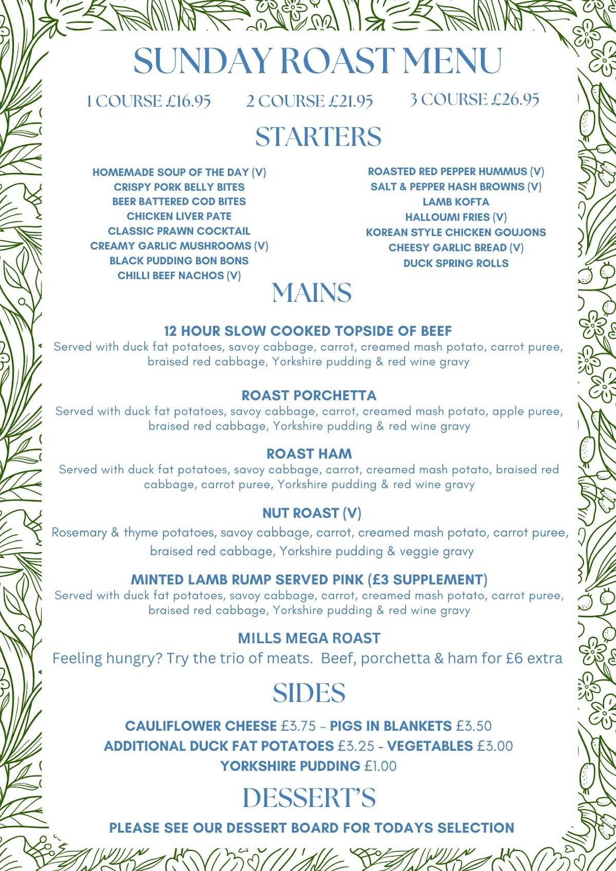 Menu at Euxton Mills pub & bar, Chorley, Wigan Rd