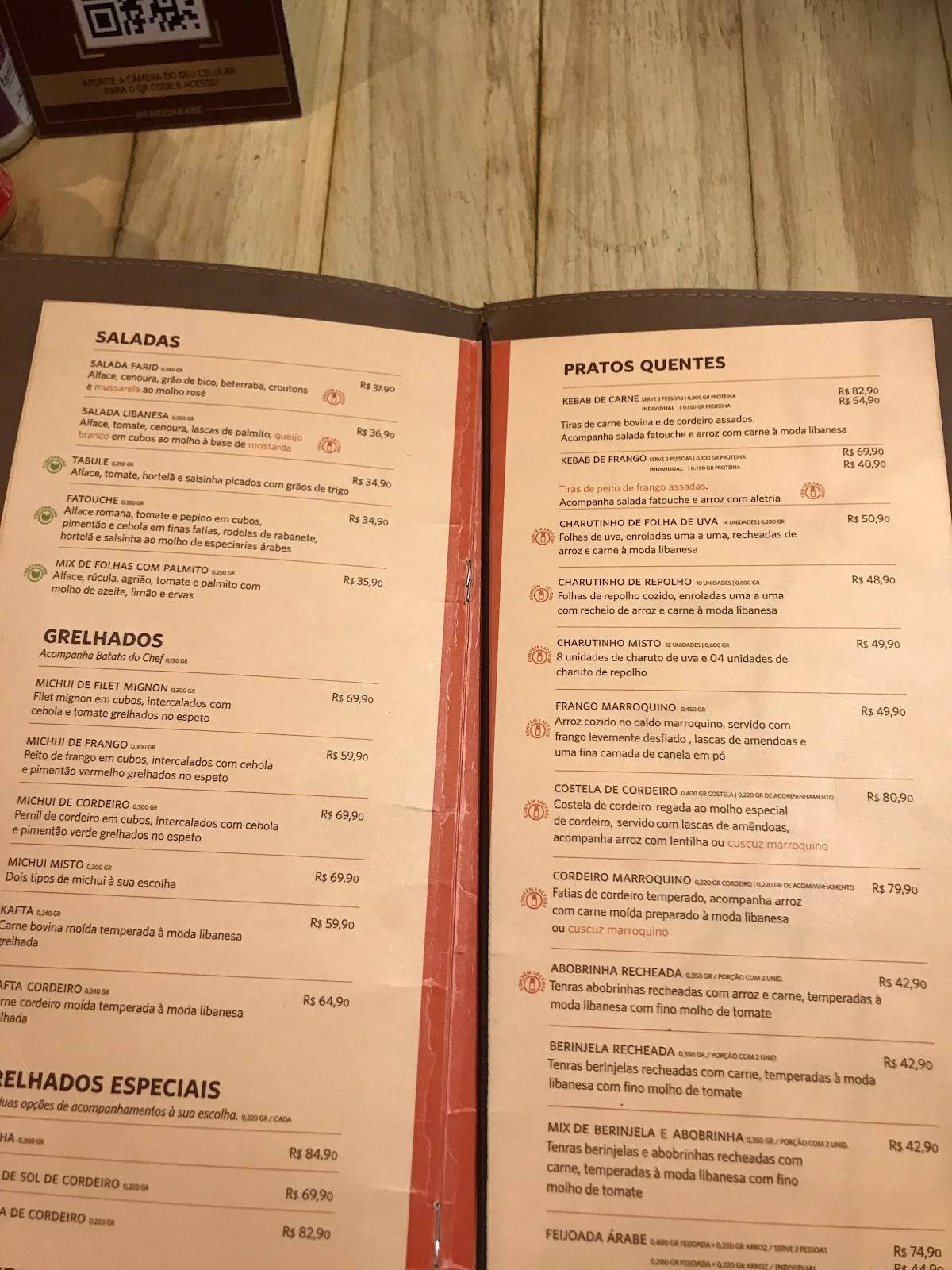 Menu em Farid Culinária Árabe restaurante, Salvador, Loja 3031