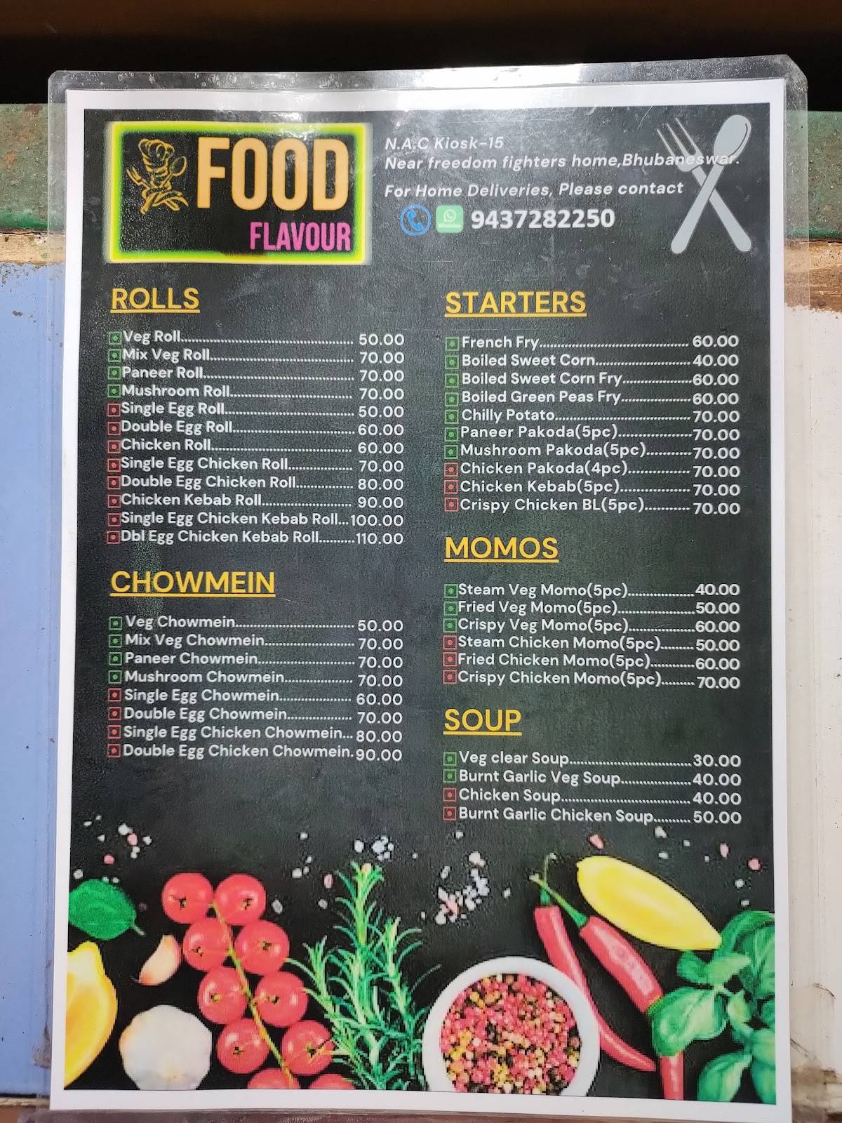 Menu at FOOD FLAVOUR, N.A.C KIOSK - 15, Bhubaneswar