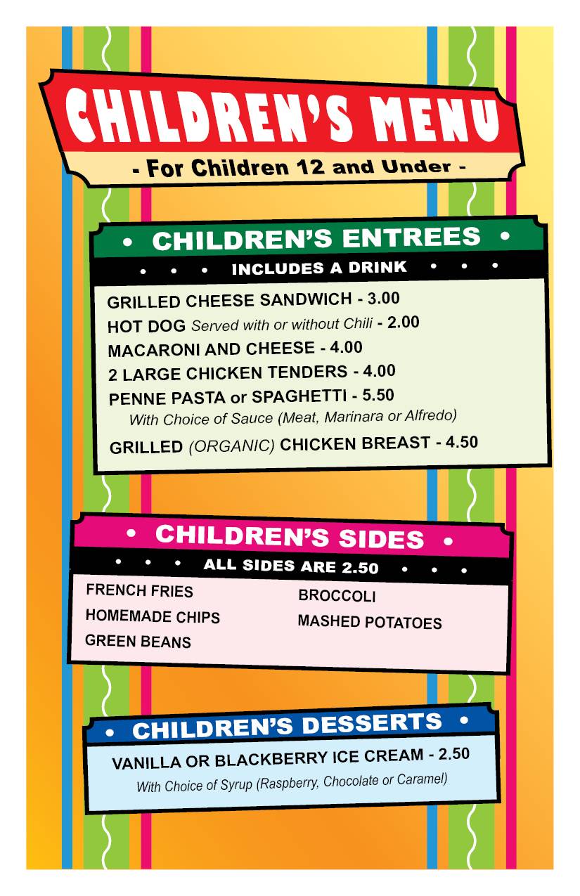 Menu at FOP restaurant, Nutter Fort