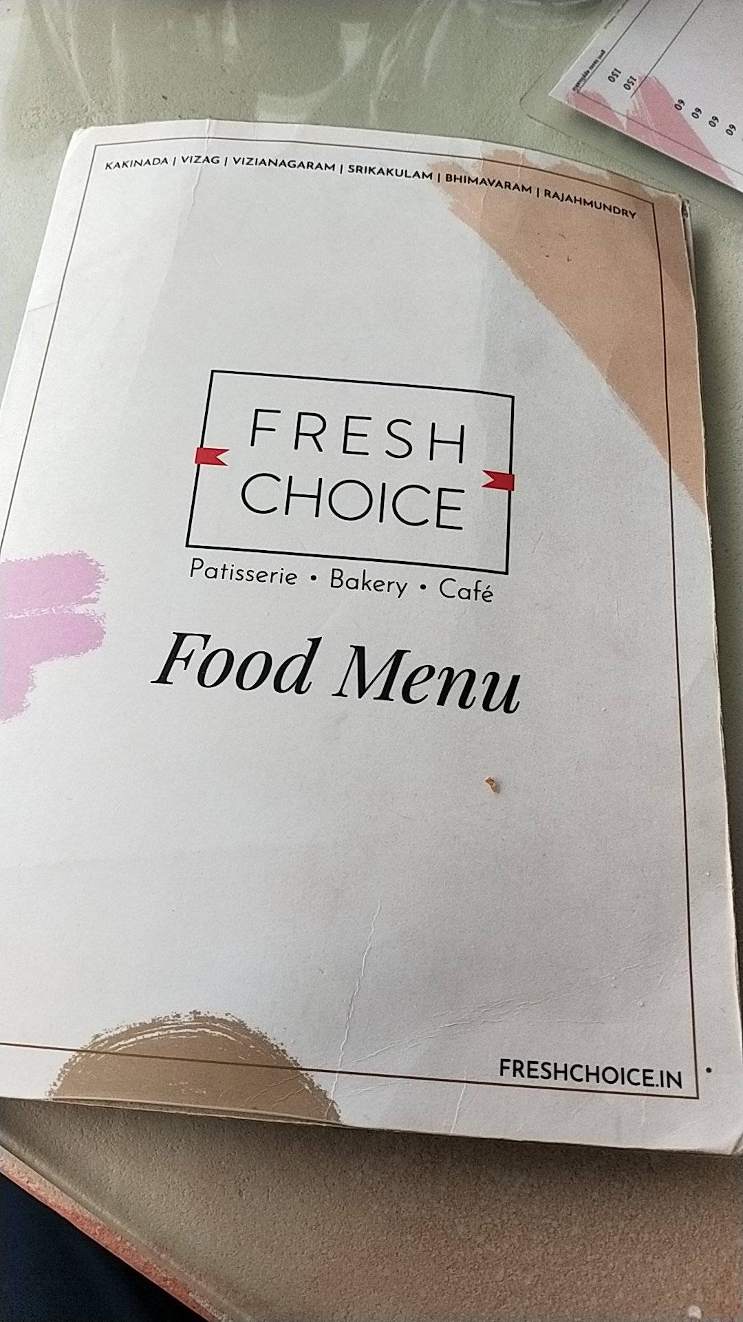 Menu at FRESH CHOICE - Patisserie, Rajahmundry