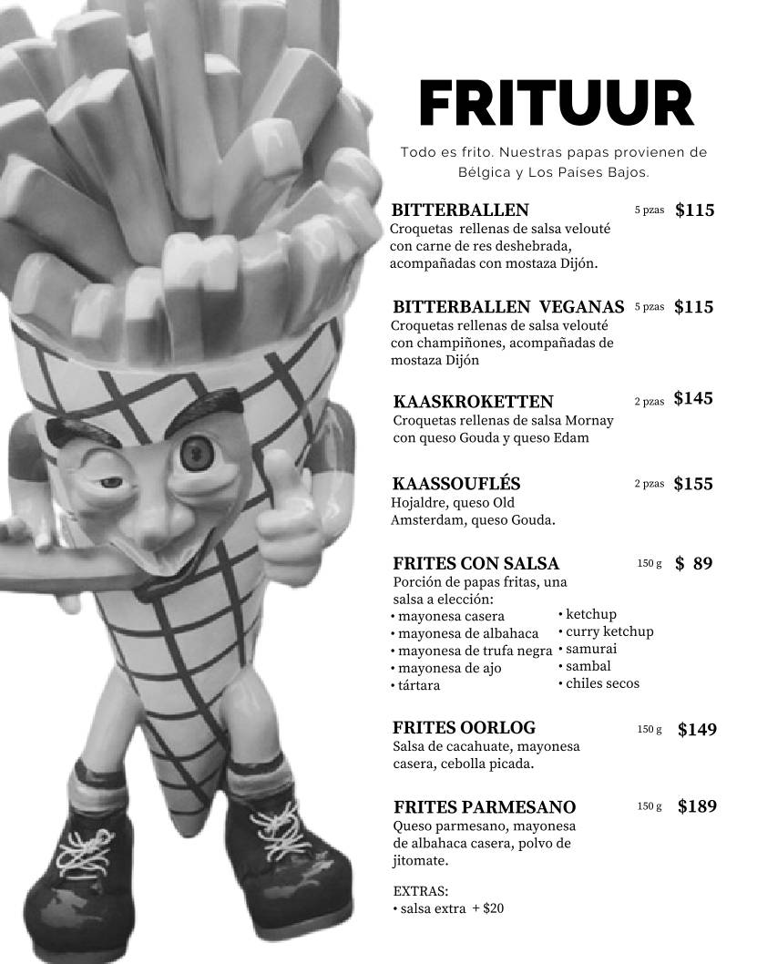 Carta del restaurante FRITUUR, Naucalpan del Juárez